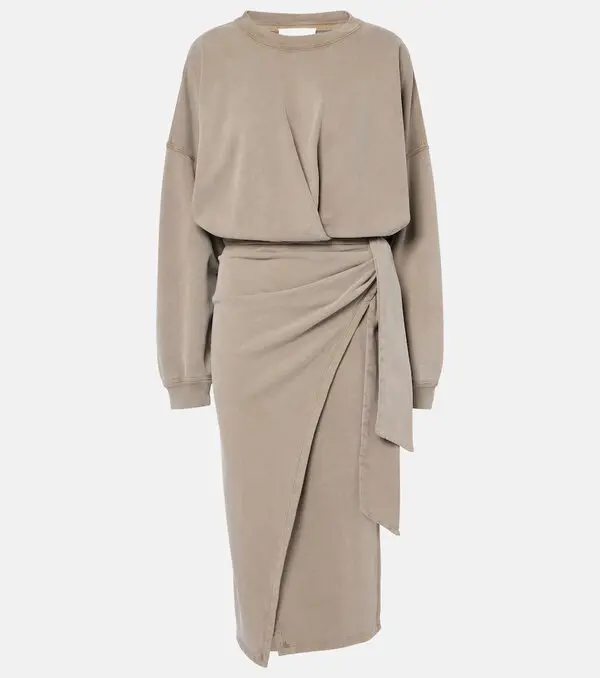 MARANT ETOILE Sandrina Draped Cotton Midi Dress - Green