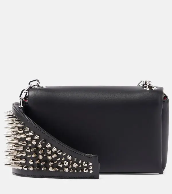 CHRISTIAN LOUBOUTIN Artemis Spiked Leather Crossbody Bag - Black