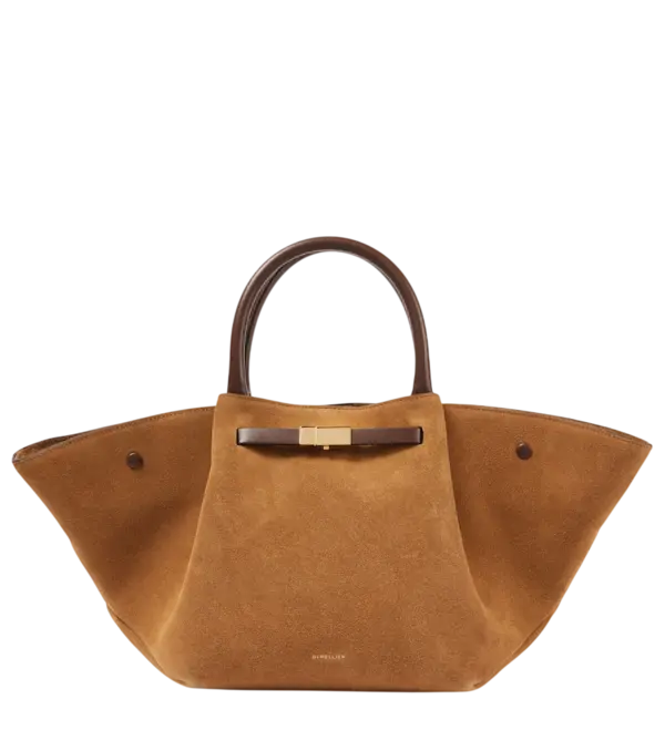 DEMELLIER New York Midi Suede Tote Bag - Beige