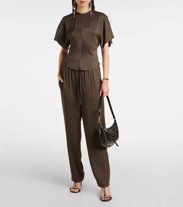 Isabel Marant Étoile Kendry Satin Wide-leg Pants - Brown