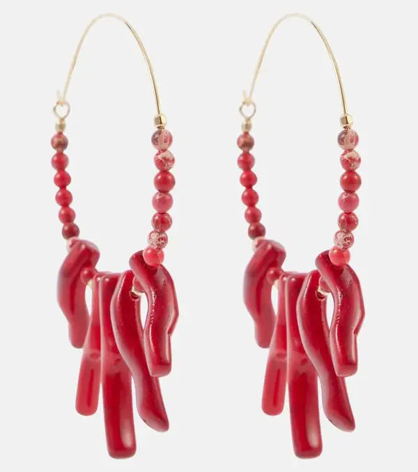 Isabel Marant Jolana Embellished Hoop Earrings - Red