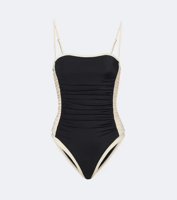 Johanna Ortiz Ruched Swimsuit - Black