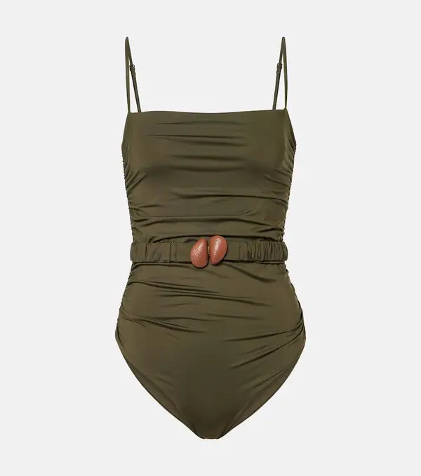 Johanna Ortiz Ruched Swimsuit - Green