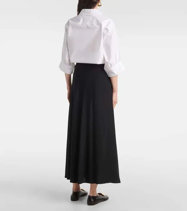 JIL SANDER Pleated Midi Skirt - Black