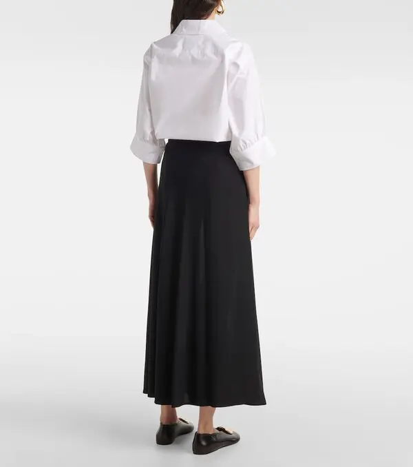 JIL SANDER Pleated Midi Skirt - Black