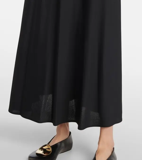 JIL SANDER Pleated Midi Skirt - Black