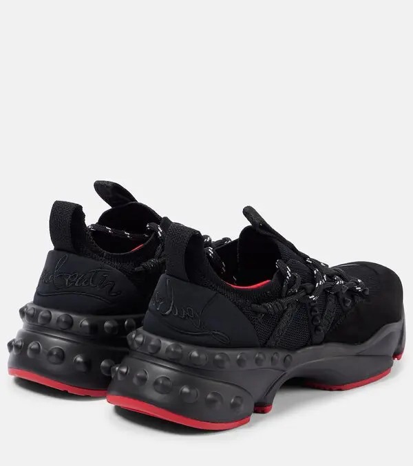 CHRISTIAN LOUBOUTIN Trailnrun Suede-trimmed Sneakers - Black