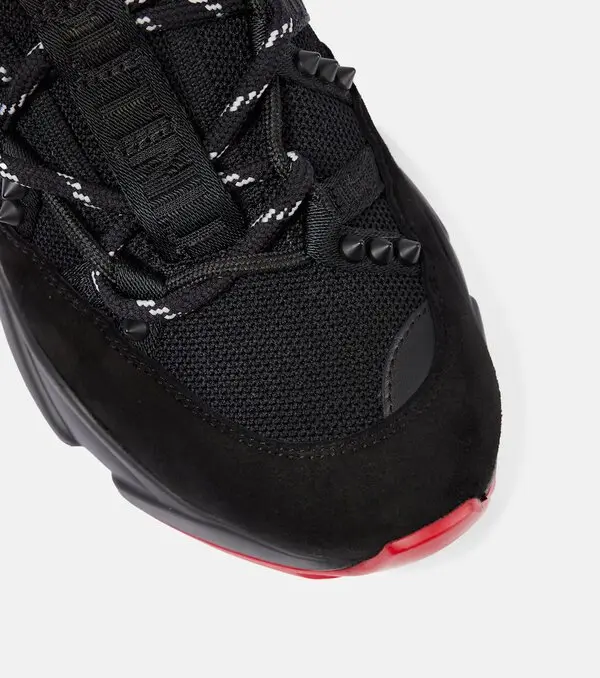 CHRISTIAN LOUBOUTIN Trailnrun Suede-trimmed Sneakers - Black