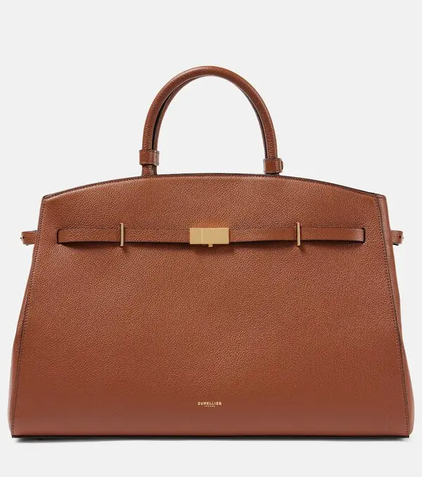 DEMELLIER Small Hudson Leather Tote Bag - Neutrals