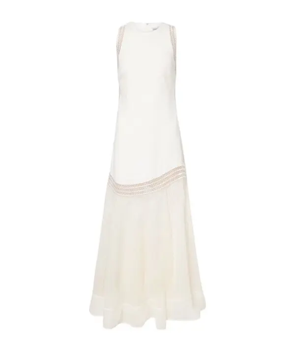 Simkhai Zakaria Mesh-trimmed Maxi Dress - White