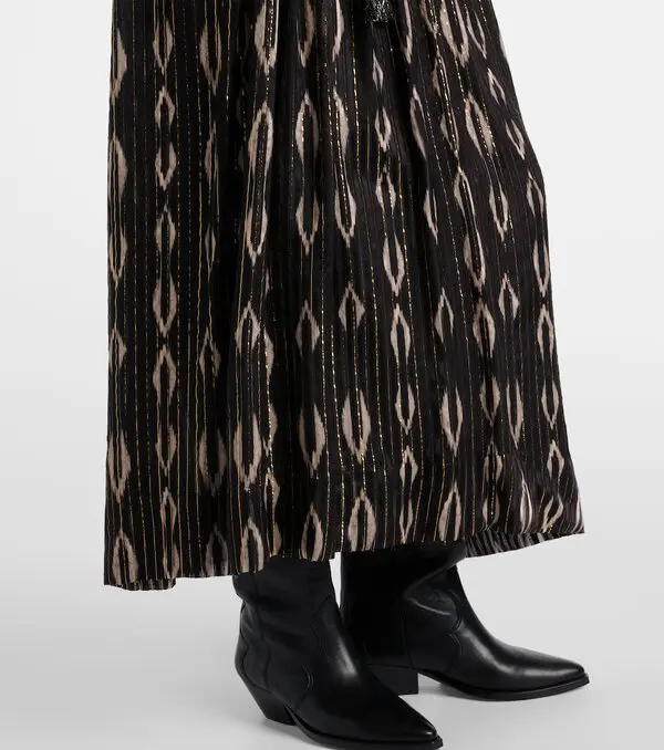 Isabel Marant Étoile Samila Pleated Printed Midi Skirt