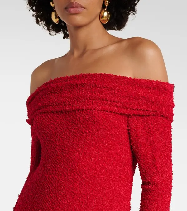 Isabel Marant Ormany Jersey Bouclé Maxi Dress - Red
