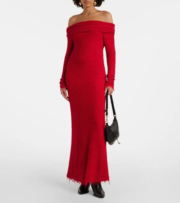 Isabel Marant Étoile Ormany Jersey Bouclé Maxi Dress - Red