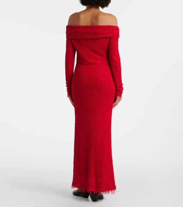 Isabel Marant Étoile Ormany Jersey Bouclé Maxi Dress - Red