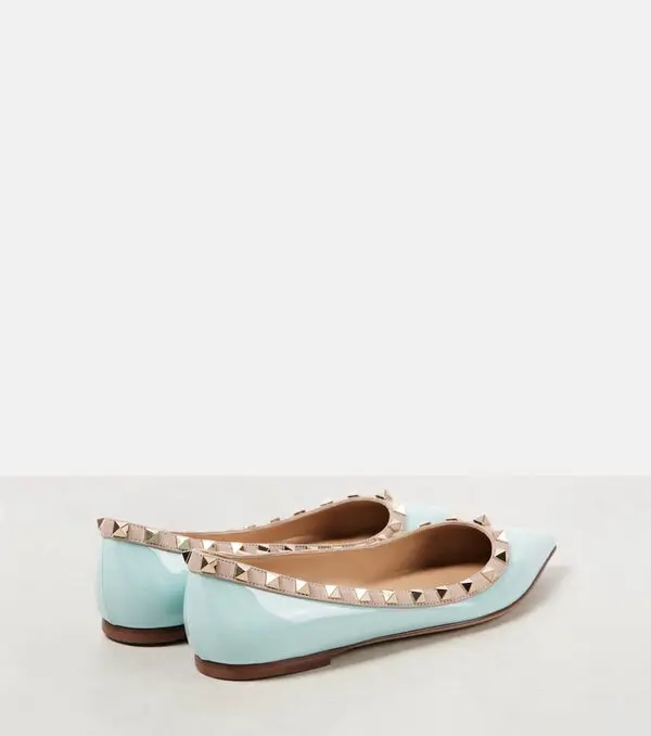 Valentino Garavani Rockstud Patent Leather Ballet Flats