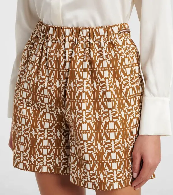 Max Mara Taiga High-rise Cotton Shorts - Brown