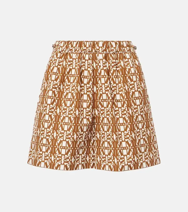 Max Mara Taiga High-rise Cotton Shorts - Brown