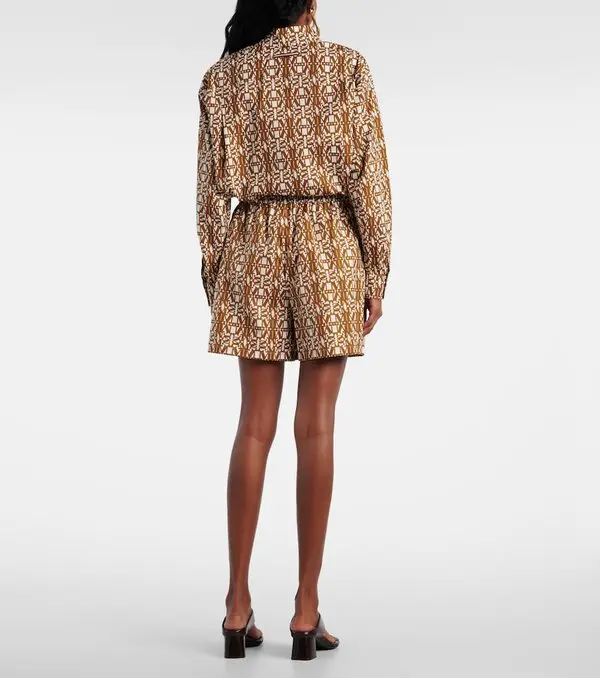 Max Mara Taiga High-rise Cotton Shorts - Brown