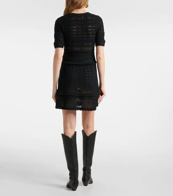 MARANT ETOILE Abril Knitted Cotton Minidress - Black