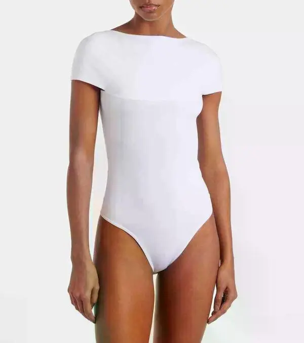 Khaite Basile Jersey Bodysuit - White