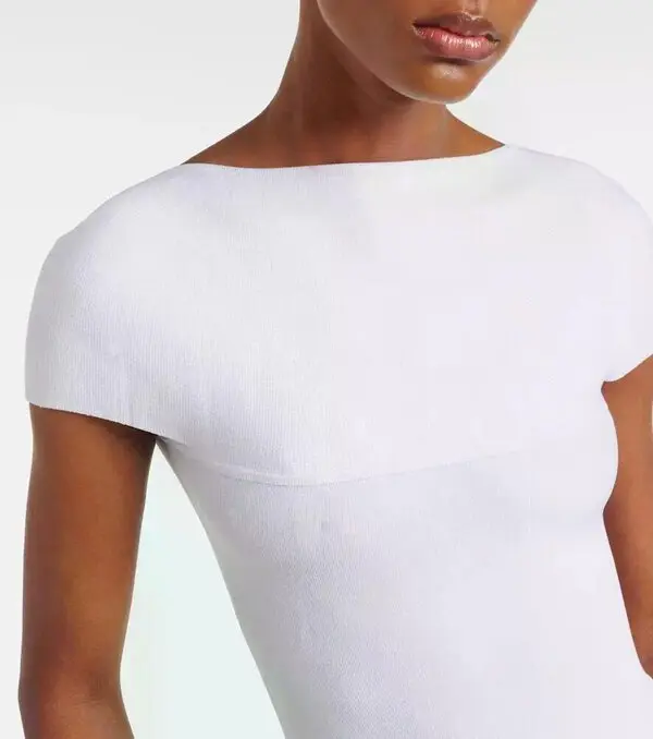 Khaite Basile Jersey Bodysuit - White