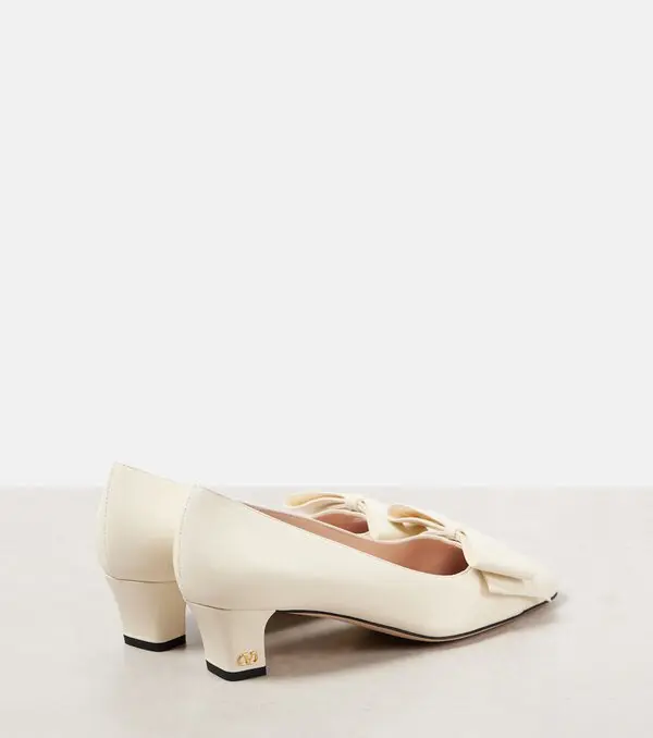 Valentino Garavani Bowow 45 Leather Pumps - White