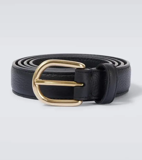 SAMAN AMEL Cardon Leather Belt - Black