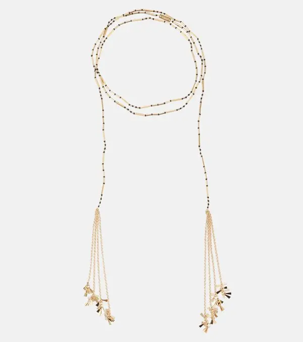 Isabel Marant Olathe Beaded Scarf Necklace - Black
