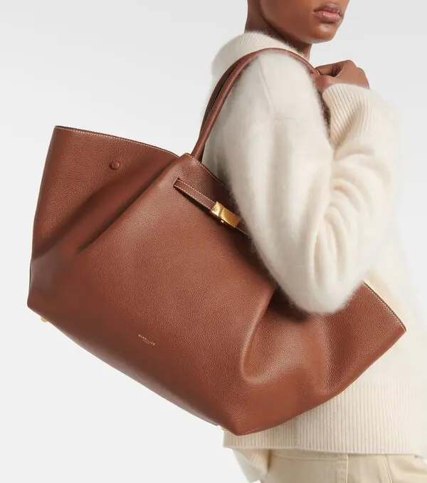 DEMELLIER New York Leather Tote Bag - Beige