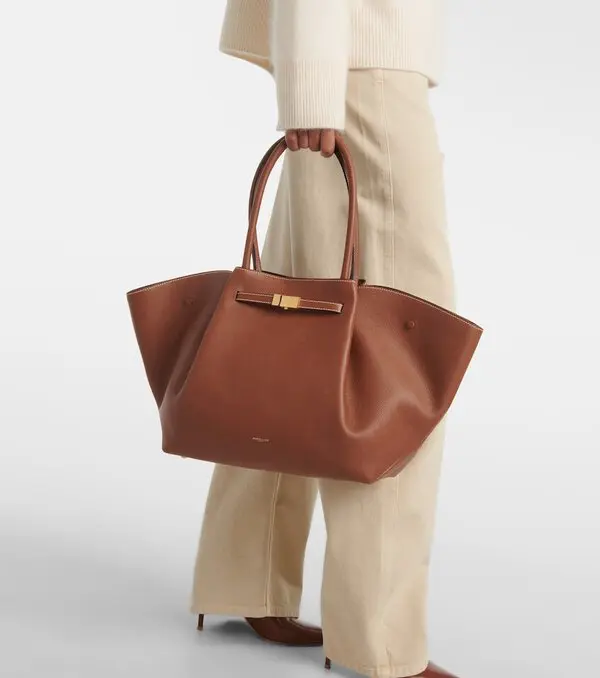 DEMELLIER New York Leather Tote Bag - Beige