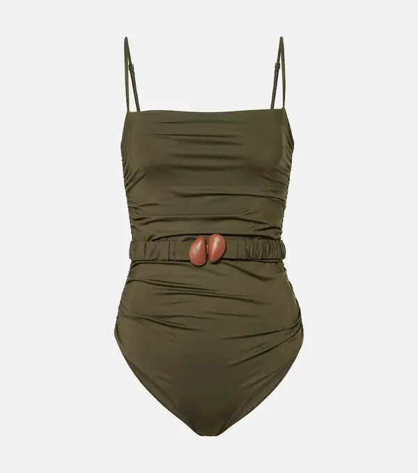 Johanna Ortiz Ruched One-piece Swimsuit - Green
