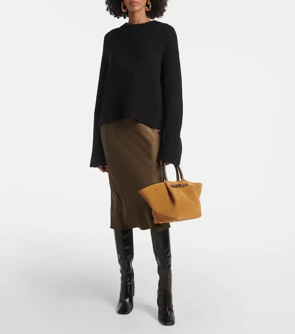DEMELLIER New York Midi Suede Tote Bag