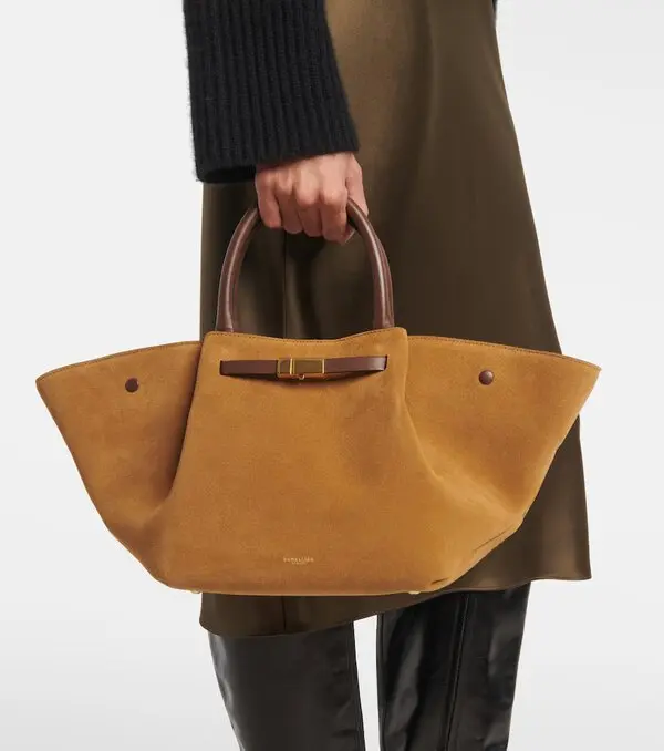 DEMELLIER New York Midi Suede Tote Bag