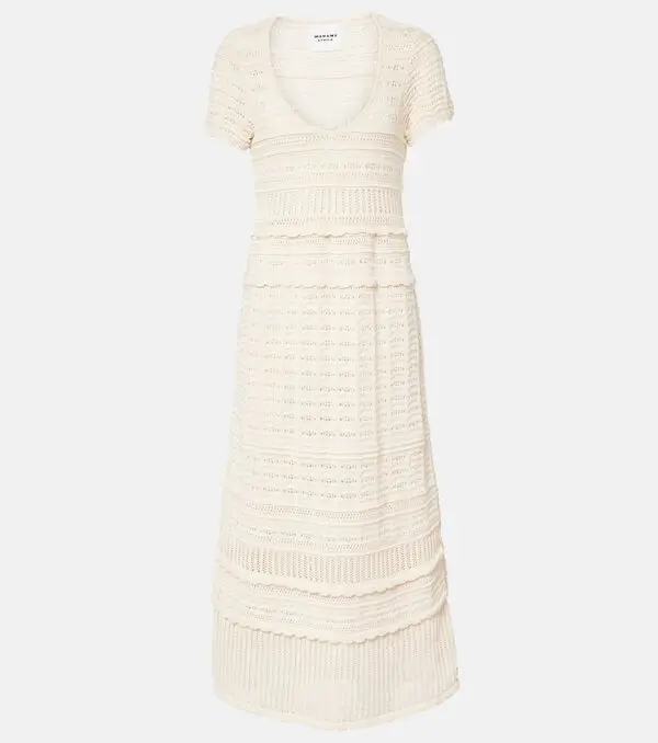 MARANT ETOILE Aurore Knitted Midi Dress - White