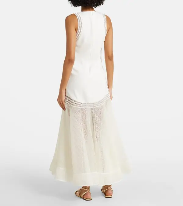 Simkhai Zakaria Mesh-trimmed Maxi Dress