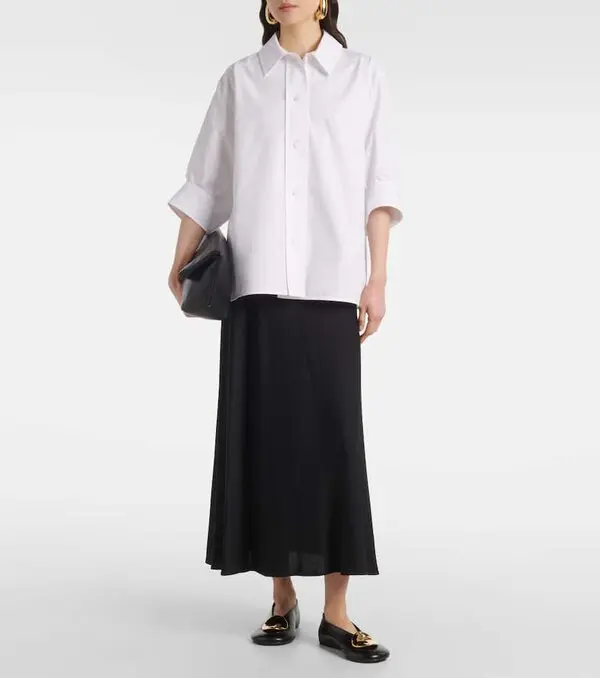 JIL SANDER Pleated Midi Skirt
