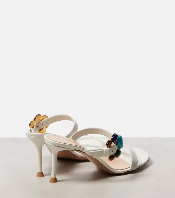 GIANVITO ROSSI Embellished Leather Mules