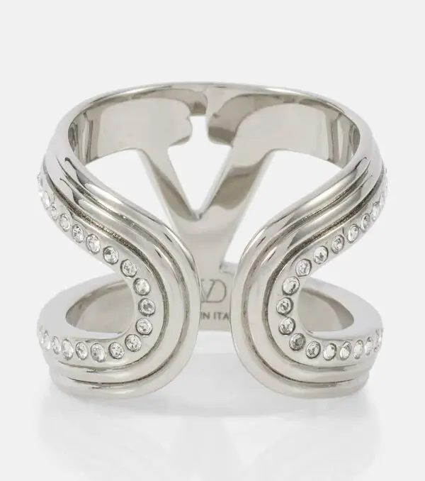 Valentino Garavani Vlogo Crystal-embellished Ring