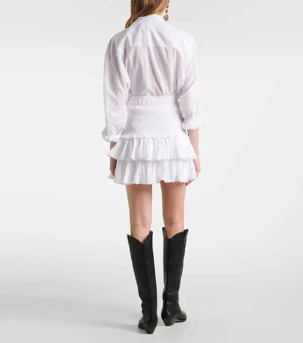 MARANT ETOILE Naomi Cotton-blend Mini Skirt - White