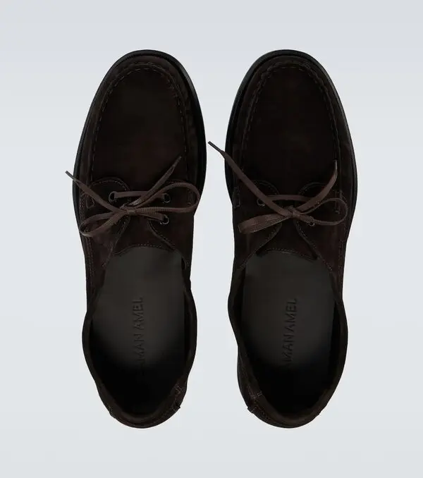SAMAN AMEL City Moc Suede Boat Shoes - Brown