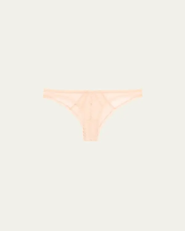 Kiki De Montparnasse Dahlia Scalloped Floral Lace Panty - Blush