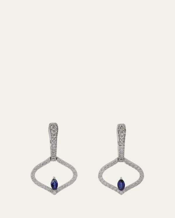 GYAN JAIPUR Sarai Diamond And Sapphire Earrings - White Gold