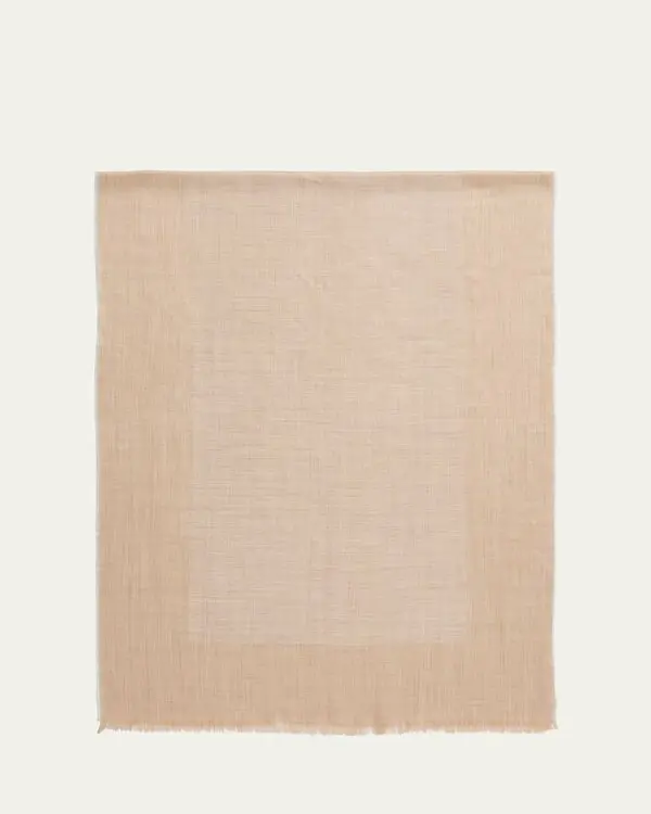 Max Mara Eyelash Trim Wool Scarf - Albino