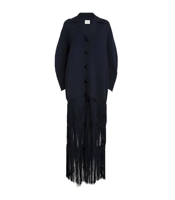 Khaite Wool-blend Fringed Mono Coat