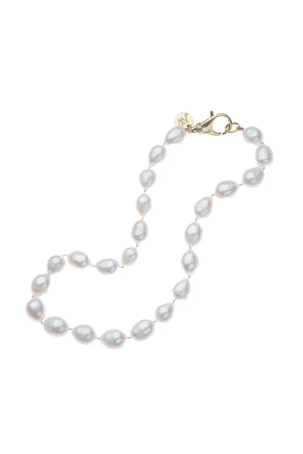 JANE WIN Pearl Knotted Beaded Necklace - White