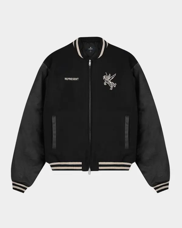 REPRESENT Mascot Wool Varsity Jacket - Jet Black