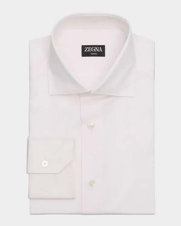 Zegna Trofeo Cotton Stripe Dress Shirt - Br Pnkstrp