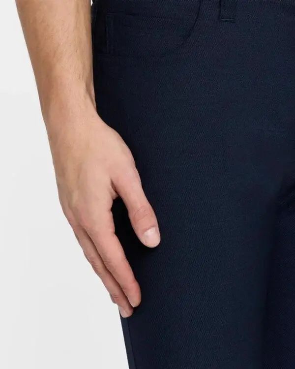Emporio Armani Textured Wool Pants - Navy