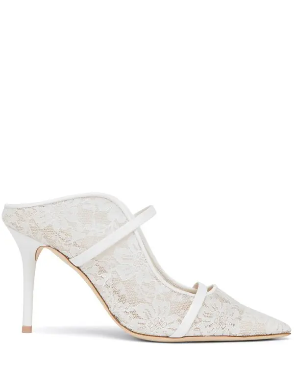 MALONE SOULIERS 85mm Maureen Mules - White