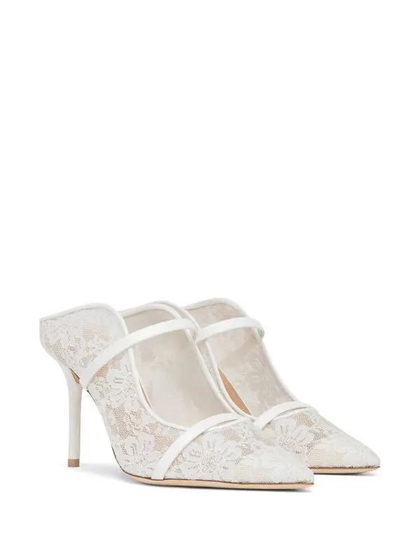 MALONE SOULIERS 85mm Maureen Mules - White